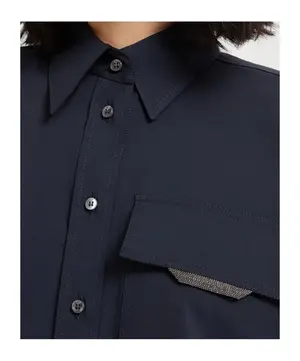 Brunello Cucinelli Long Sleeve Buttoned Shirt With Monili Decoration