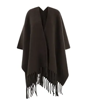 Brunello Cucinelli Fringed-edge Knitted Cape - Brown