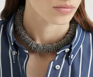Brunello Cucinelli Vetro And Sterling Silver Choker