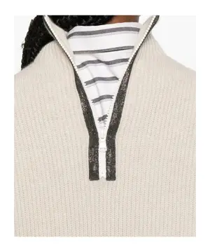 Brunello Cucinelli Ribbed High-neck Dress
