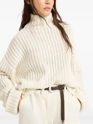 Brunello Cucinelli Wide Rib Turtleneck Sweater