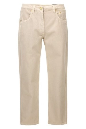 Brunello Cucinelli Cropped Jeans With Logo Patch