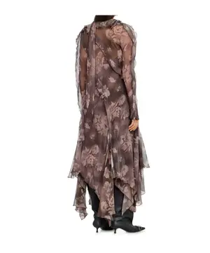 DIESEL® Asymmetrical Chiffon And Silk-crepe Midi Dress