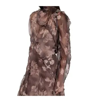 DIESEL® Asymmetrical Chiffon And Silk-crepe Midi Dress