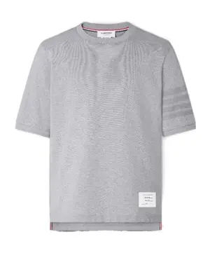 Thom Browne 4-bar Ottoman T-shirt - Light Gray