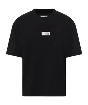 MAISON MARGIELA Logo Printed Crewneck T-shirt - Black