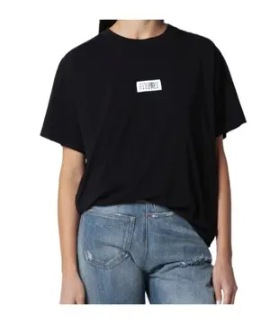 MAISON MARGIELA Logo Printed Crewneck T-shirt - Black