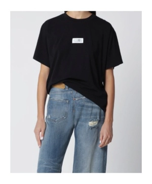 MAISON MARGIELA Logo Printed Crewneck T-shirt - Black