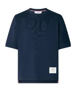 Thom Browne 4-bar Ottoman T-shirt - Navy Blue