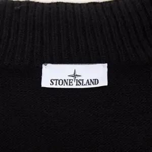 Stone Island Stand-collar Button Cardigan - Black