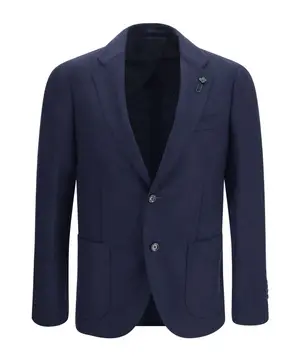 LARDINI Patch Pocket Single-breasted Blazer - Black