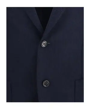 LARDINI Patch Pocket Single-breasted Blazer - Black