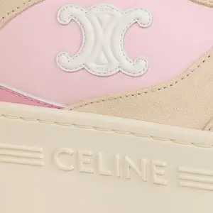 Celine Block Wedge Sneaker In Calfskin And Suede Calfskin