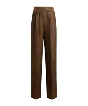 Etro Wool-blend Jacquard Trousers With Paisley Motif - Green