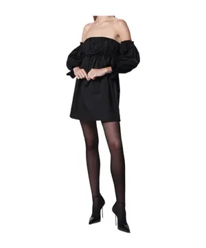 Saint Laurent Off-the-shoulder Mini Dress With Bow Detail
