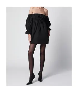 Saint Laurent Off-the-shoulder Mini Dress With Bow Detail