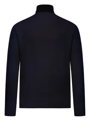 Stone Island High Neck Button-up Jumper - Navy Blue