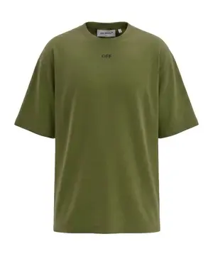Off-White Oversized Cotton T-shirt - Olive