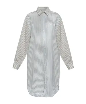 DIESEL® Long-sleeved Striped Button-up Shirt Dress
