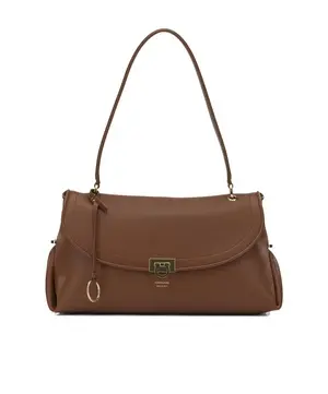 FERRAGAMO Medium 'gancini' Shoulder Bag - Brown
