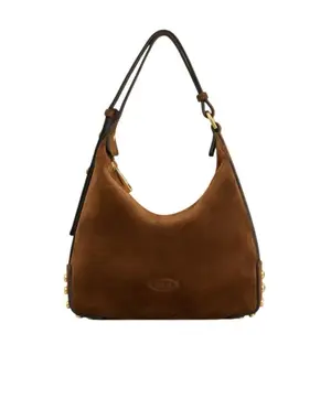 TOD'S Metal Dots Mini Bag In Suede - Brown