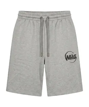 Off-White Elastic-waist Shorts - Light Gray