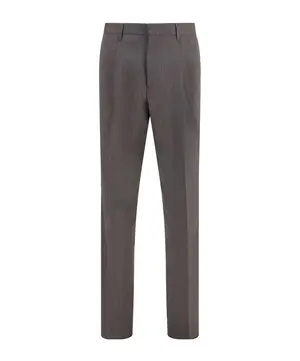 LARDINI Houndstooth Straight-leg Trousers - Black
