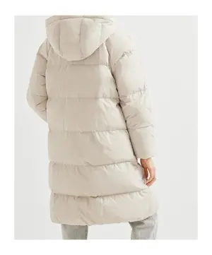 Brunello Cucinelli Zipped Hooded Quilted Coat