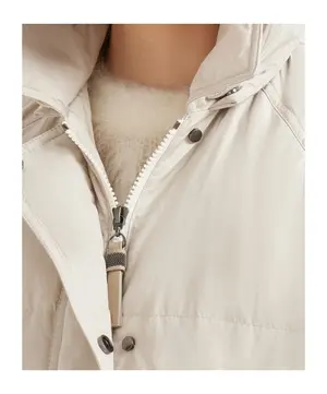 Brunello Cucinelli Zipped Hooded Quilted Coat