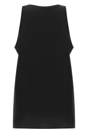 Brunello Cucinelli Sleeveless Silk Top With Asymmetrical Hem