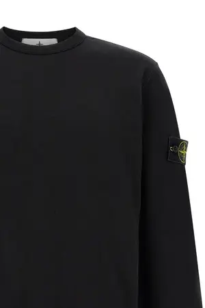 Stone Island Long Sleeve Hooded Sweatshirt - Black