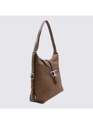 TOD'S Small T Timeless Leather Shoulder Bag - Light Brown