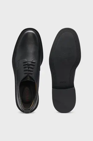 Hugo Boss Derby Shoes In Grained Leather