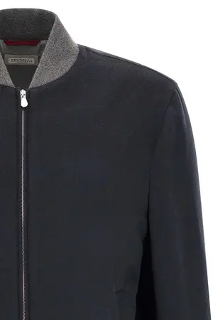 Brunello Cucinelli Light Flannel Bomber Jacket