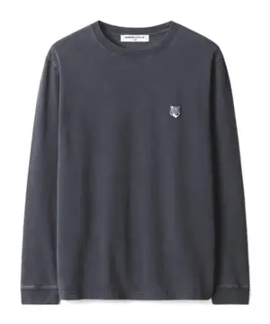 Maison Kitsuné Fox Head Patch Long-sleeved T-shirt - Black Fade