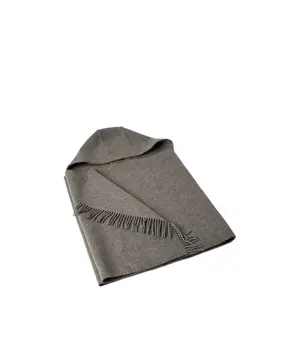 Brunello Cucinelli Hooded Fringed Poncho - Grey