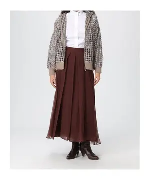 Brunello Cucinelli Pleated Midi Circle Skirt