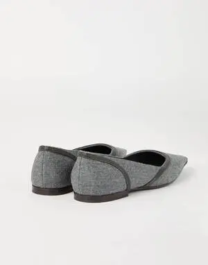 Brunello Cucinelli Flannel Ballet Flats