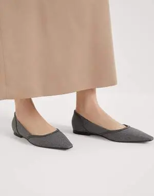 Brunello Cucinelli Flannel Ballet Flats