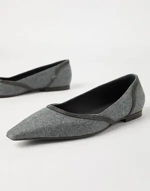 Brunello Cucinelli Flannel Ballet Flats