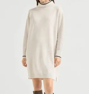 Brunello Cucinelli Ribbed High-neck Dress