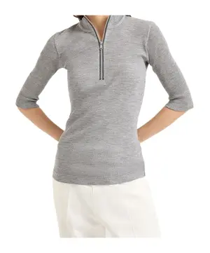 Brunello Cucinelli Ribbed Zip-neck Top