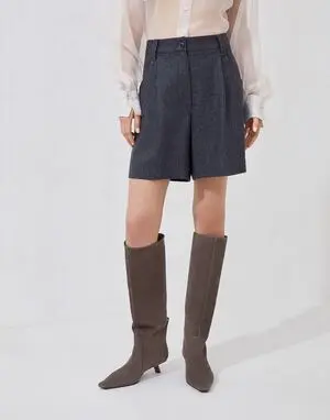 Brunello Cucinelli Virgin Wool Knee-length Shorts