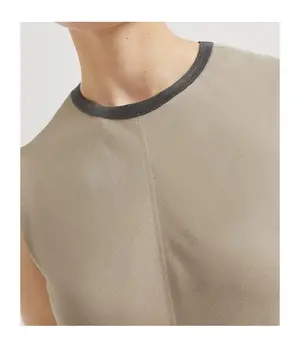 Brunello Cucinelli Crewneck Zip Back Twill Dress