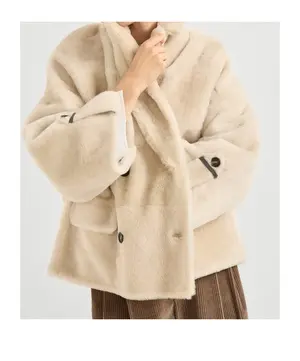 Brunello Cucinelli Double Breasted Fur Jacket
