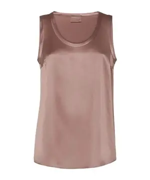 Brunello Cucinelli Stretch Silk Satin Top - Pink