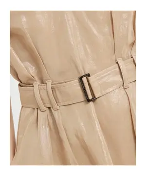 Brunello Cucinelli Lamé Belted Mini Dress