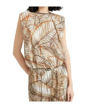 Brunello Cucinelli Papyrus-print Blouse - Nude