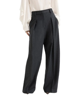 Brunello Cucinelli Monili-detail Sartorial Trousers - Dark Gray
