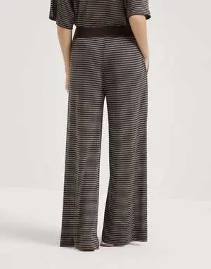 Brunello Cucinelli Striped High-waisted Trousers